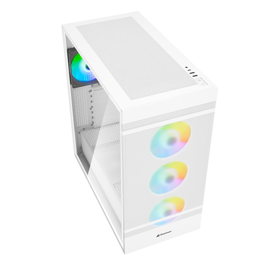 Kućište SHARKOON gaming, Rebel C50 RGB White, ATX, ventilator 4x120mm ...