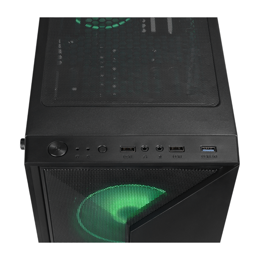 Rampage Kućište TRIANGLE 4*12cm Auto RGB ventilator kaljeno staklo Mid ...