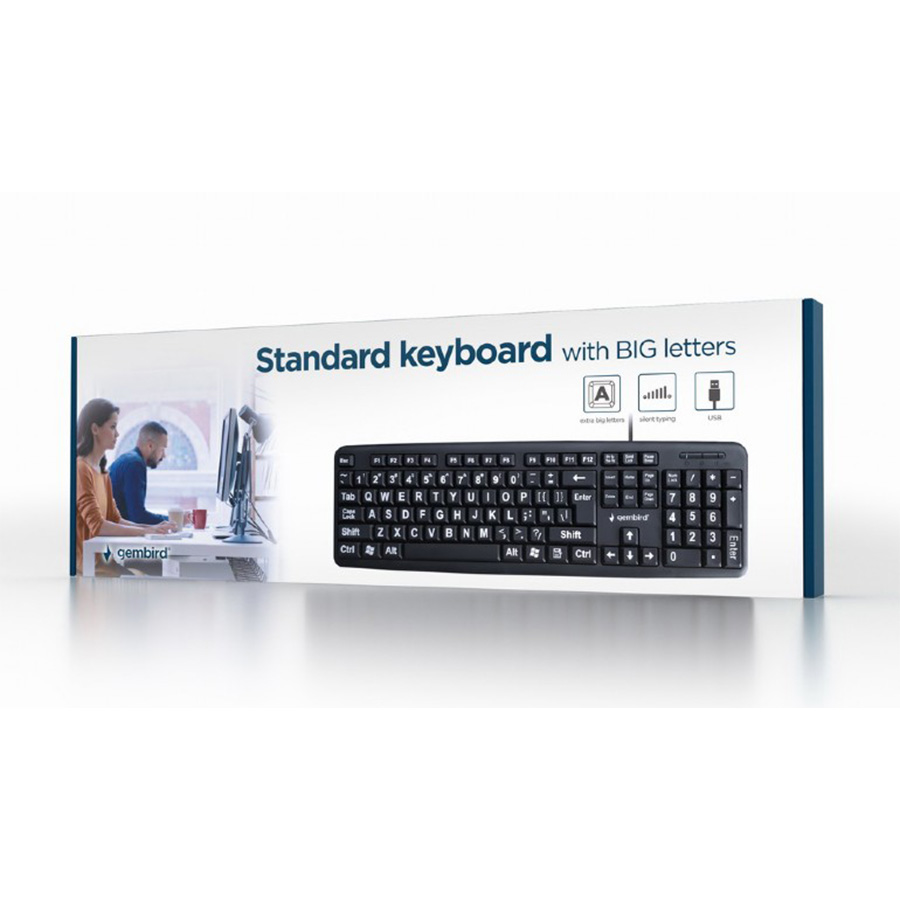 Tastatura GEMBIRD sa velikim slovima, KB-US-103, Standard keyboard, USB ...