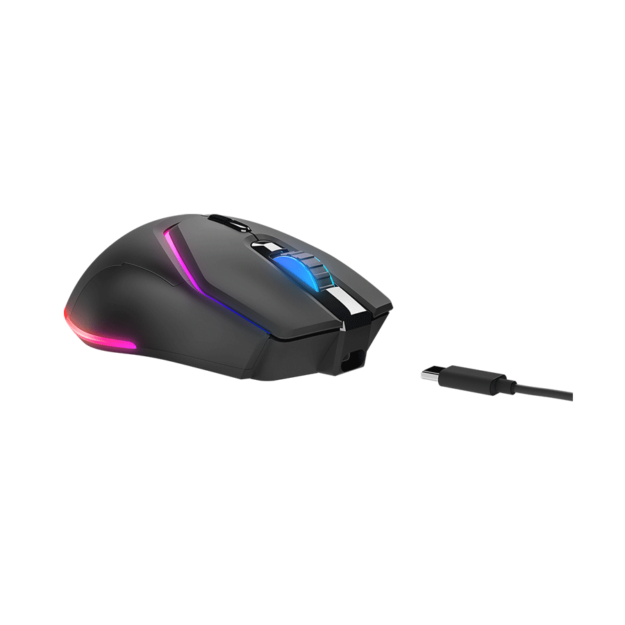 Miš gaming RAMPAGE VORTEX M1 Wireless/Wired Black RGB LED Rechargeable ...