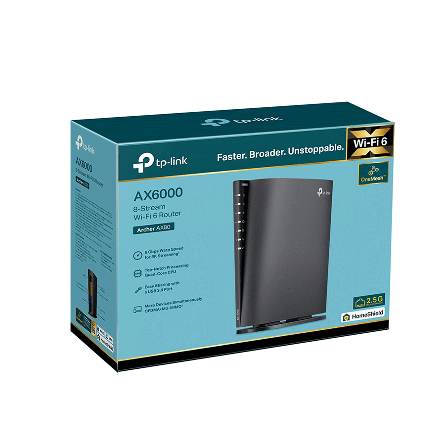 ROUTER TP-Link Archer AX80 AX6000 Wi-Fi 6 ruter, 1148 Mbps na 2,4 GHz ...
