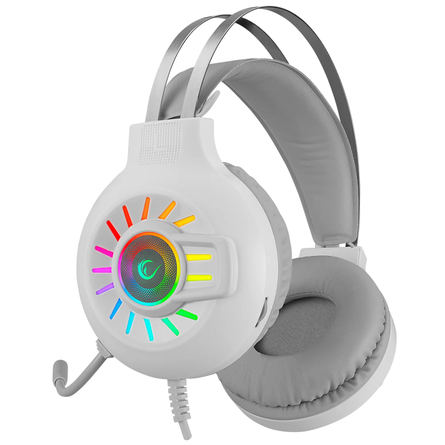 Slušalice sa mikrofonom gaming RAMPAGE RM-K44 ZENGIBAR White 7.1 Surround RGB Light Effect ...